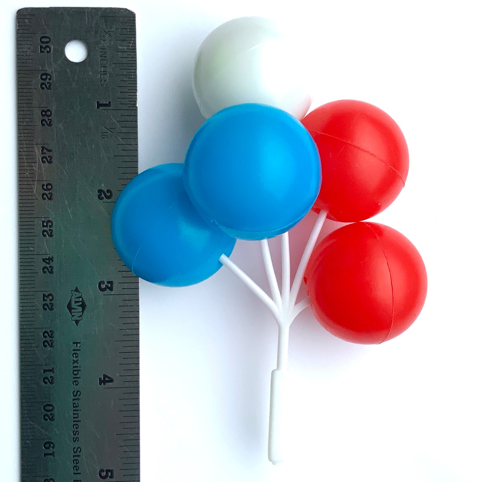 Red White and Blue Balloon Cluster Cake Pick Approximately 4 High - Etsy