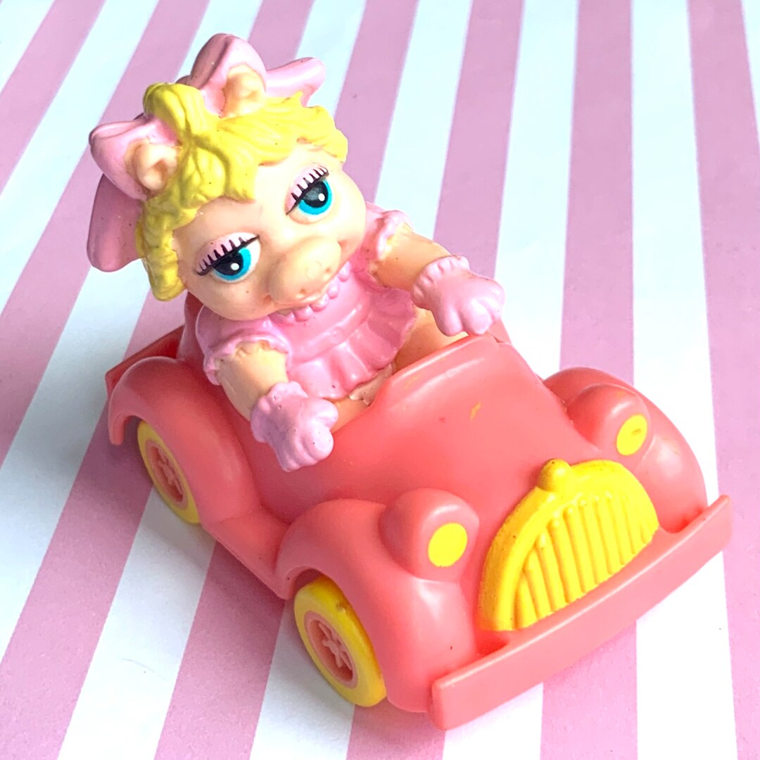 Vintage Miss Piggy Muppet Babies in Pink Car Mcdonalds Happy Meal Toy ...