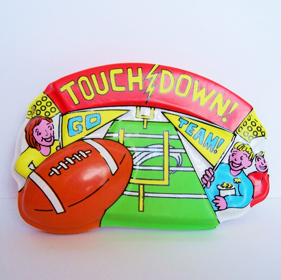 Four Football touchdown Plaque Pop On, E-Z Tops Cake Toppers 3 1/4 High ...