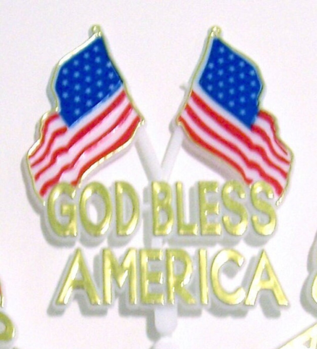 God Bless America Pick Plaque Cake Topper Large 5 1/2 Inches - Etsy