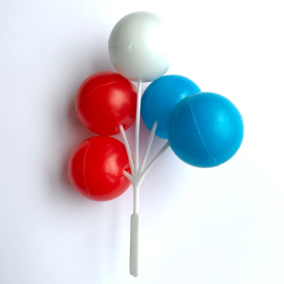 Red White and Blue Balloon Cluster Cake Pick Approximately 4 High - Etsy