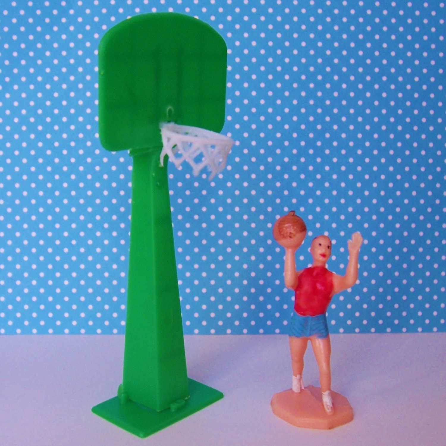 Basketball Cake Topper Set Vintage Basket is 4 1/4 H | Etsy