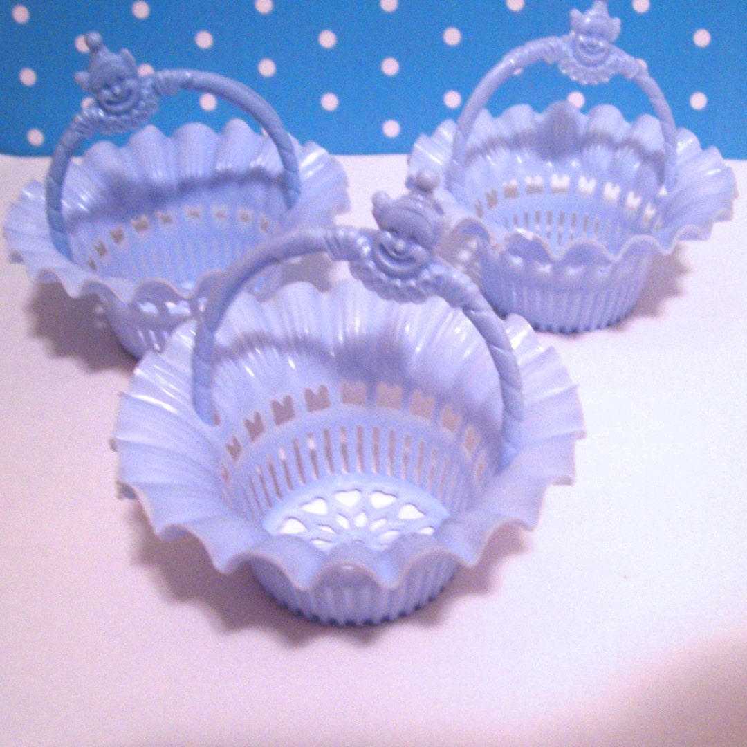 6 Vintage Light Blue Party Candy/nut Baskets Plastic - Etsy