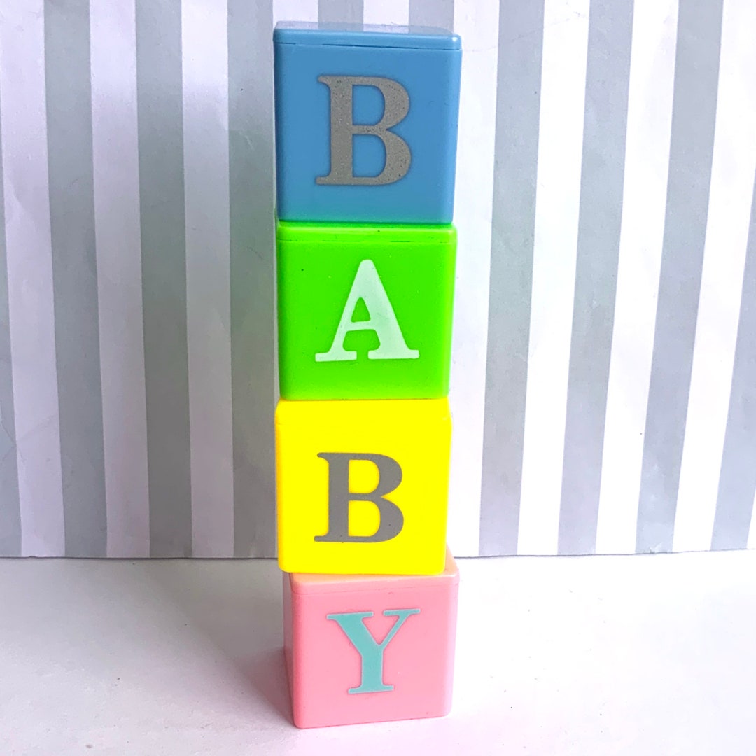 Baby Blocks Cake Toppers Each Block is 1 1/8” Tall, Wide, Deep - Etsy