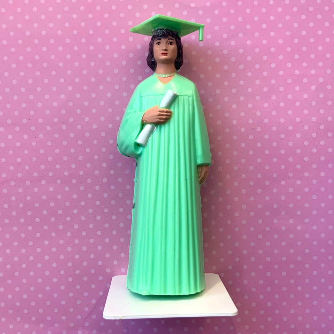 Girl Graduation Light Green Robe Cake Topper 4 Tall Vintage - Etsy