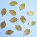 20 Gold Foil Paper Leave Cupcake Toppers 1 2/8 Inches Long 3/4 Wide New ...
