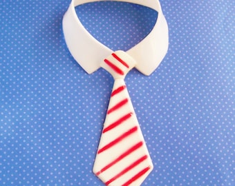 Celluloid Mans Striped Necktie & White Collar Cake Topper - Etsy