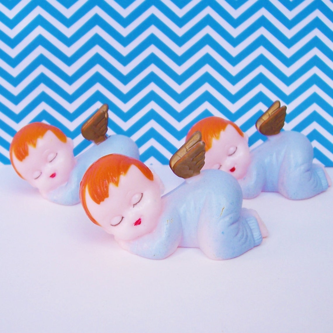 Three Baby Boy Cake Toppers Sleeping Angels - Etsy