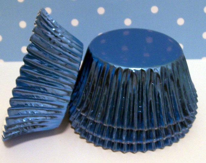 Light Blue Foil Cupcake Liners Standard Size- Choose Set of 50 or 100 ...