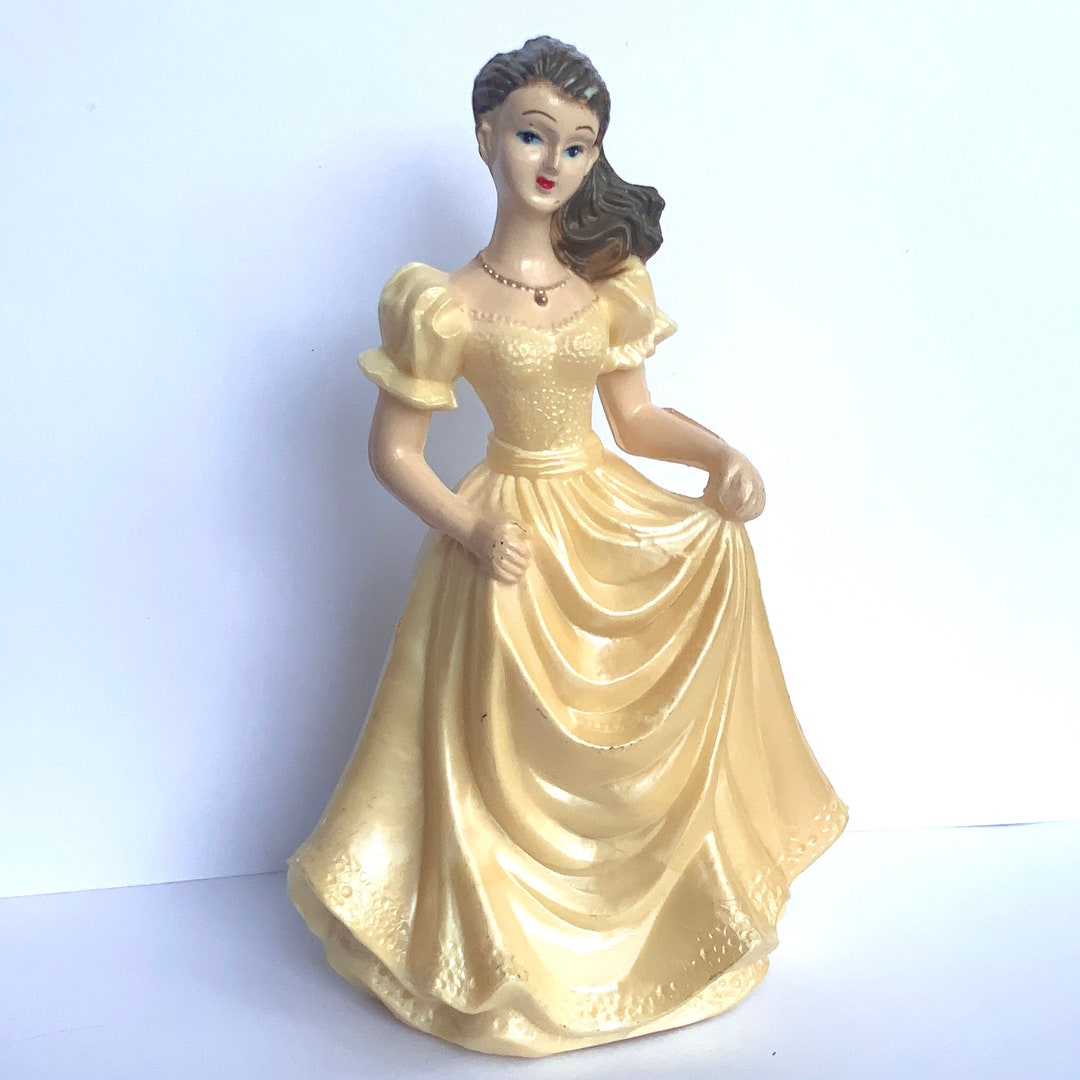 Vintage Princess or Bridesmaid Cake Topper Figurine Plastic 4 1/2” Tall ...