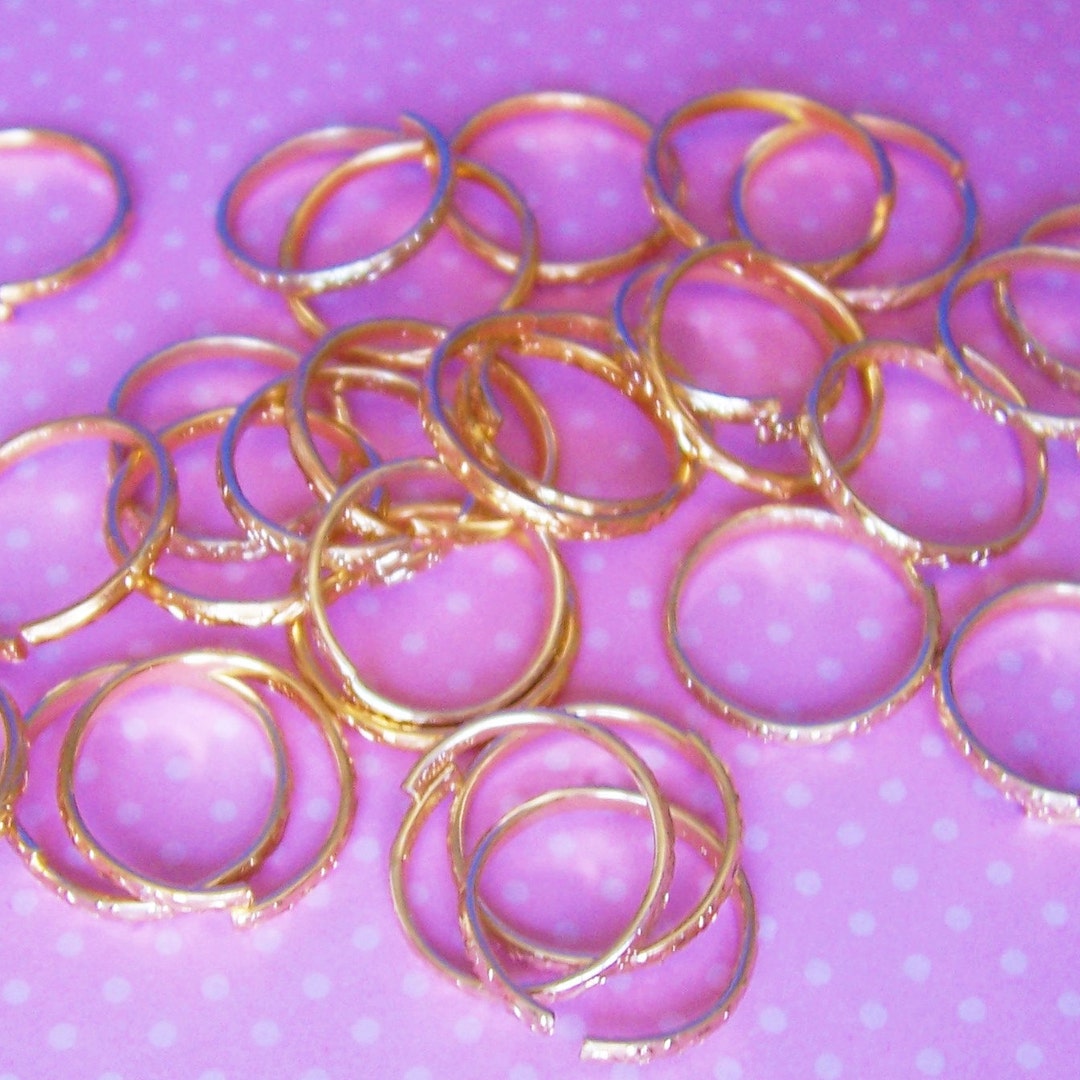 50 Gold Metal Ring Mini Cake Toppers Craft Supply - Etsy
