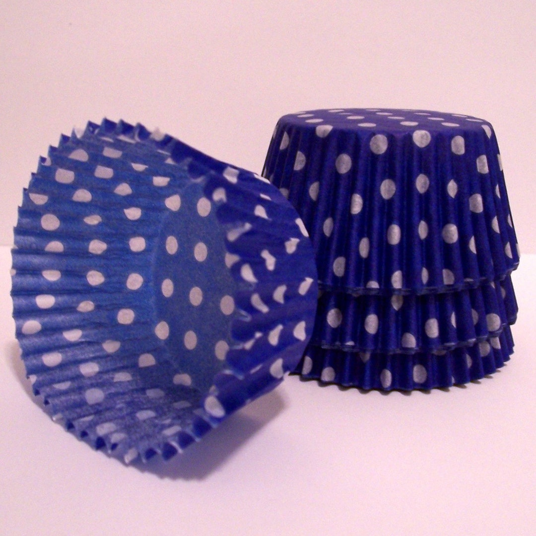 Mini Blue Polka Dot Cupcake Liners- Choose Set of 50 or 100 - Etsy