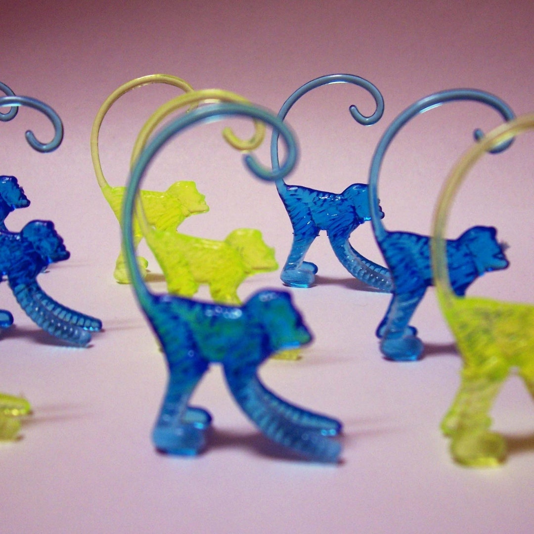 24 Plastic Monkeys Charms Blue and Yellow - Etsy