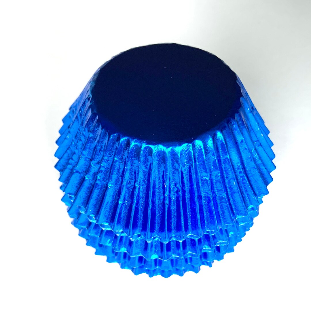 MINI Blue Foil Baking Cups- Candy Liners- Choose Set of 50 or 100 - Etsy