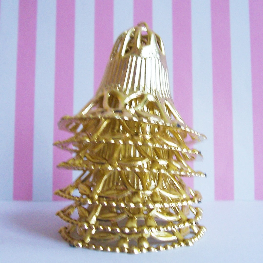 6 Gold Filligree Bell Cake Decorations 2" - Etsy