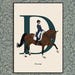 D for Dressage - Elegant Horse Alphabet Poster in Teal and Cream ...