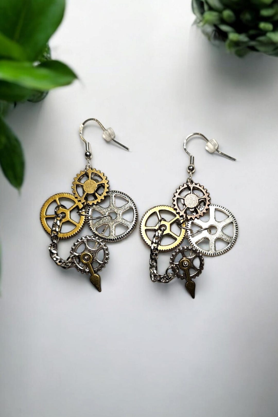 Steampunk Gear Earrings – Vintage Design – Handmade Jewelry - Etsy