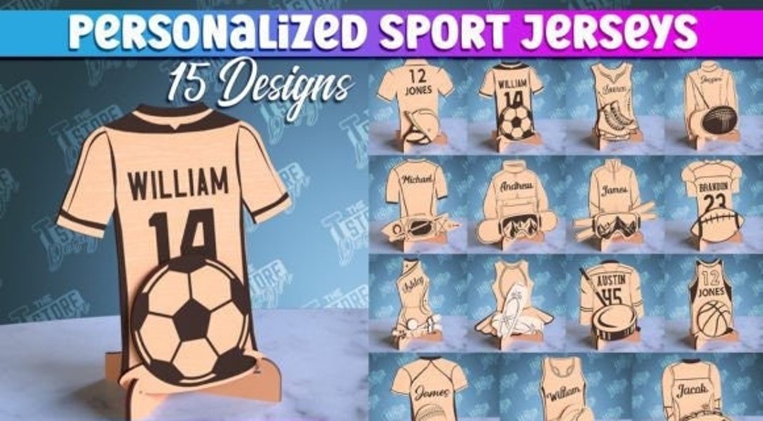 Laser Engraved and Cut Wooden Sports Jersey / Custom Laser Wooden ...