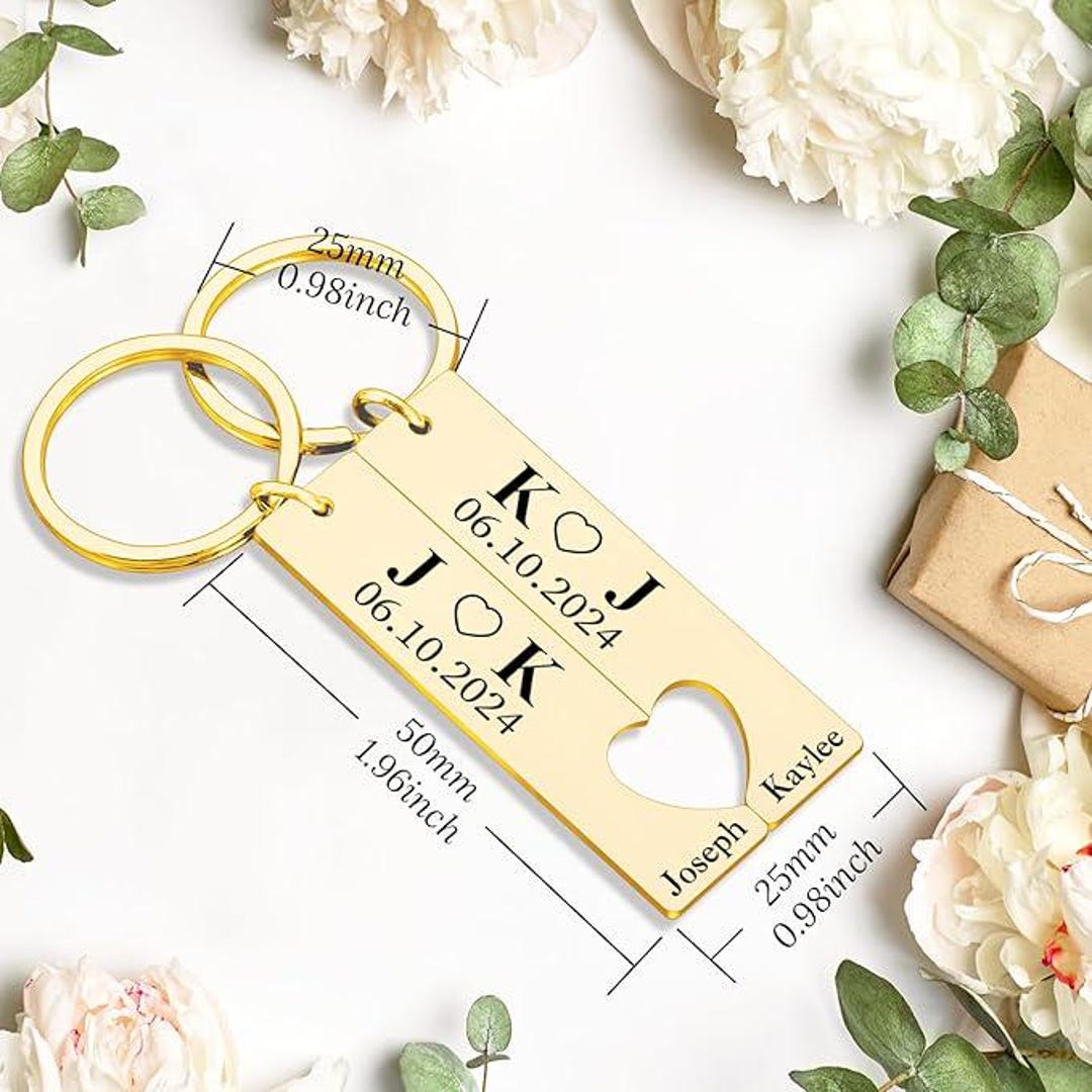 Personalized Couple Keychain, Personalized Gift for Boyfriend ...