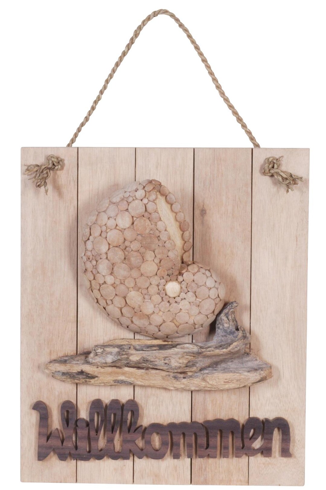 Rustic Wooden Wall Picture Shell - Welcome Sign Made of Natural Wood ...