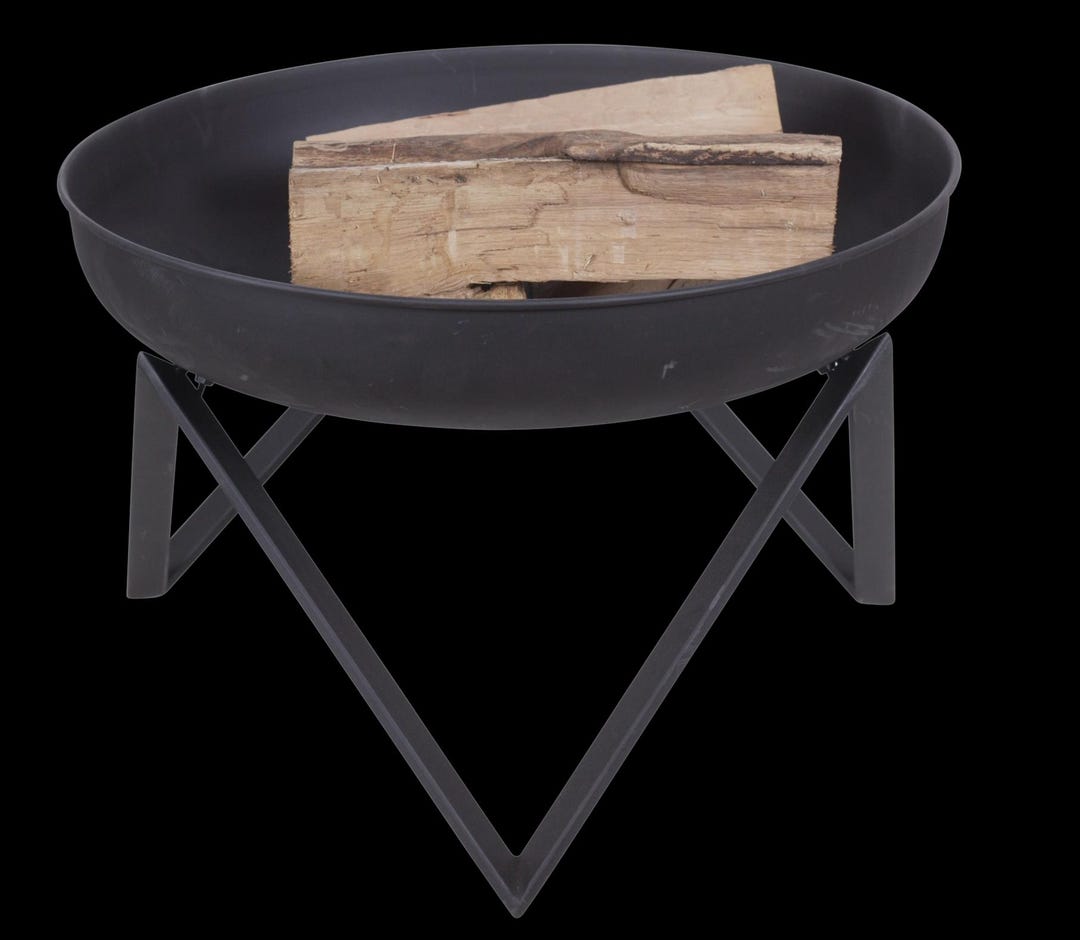 Modern Metal Fire Bowl – Ø60 Cm, Permanently Installed – Triangular ...