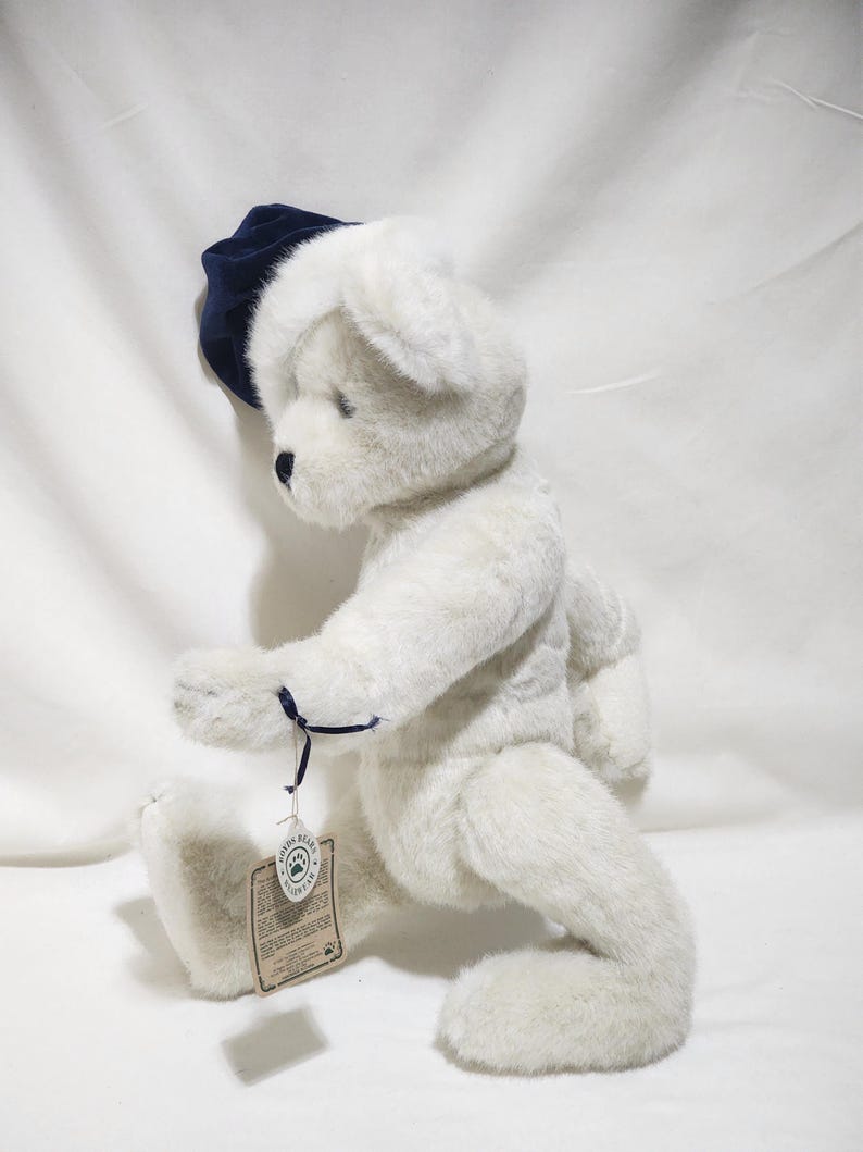 Vintage Boyds Bear White Blue Velour Coat Hat Jointed Collectible Plush ...