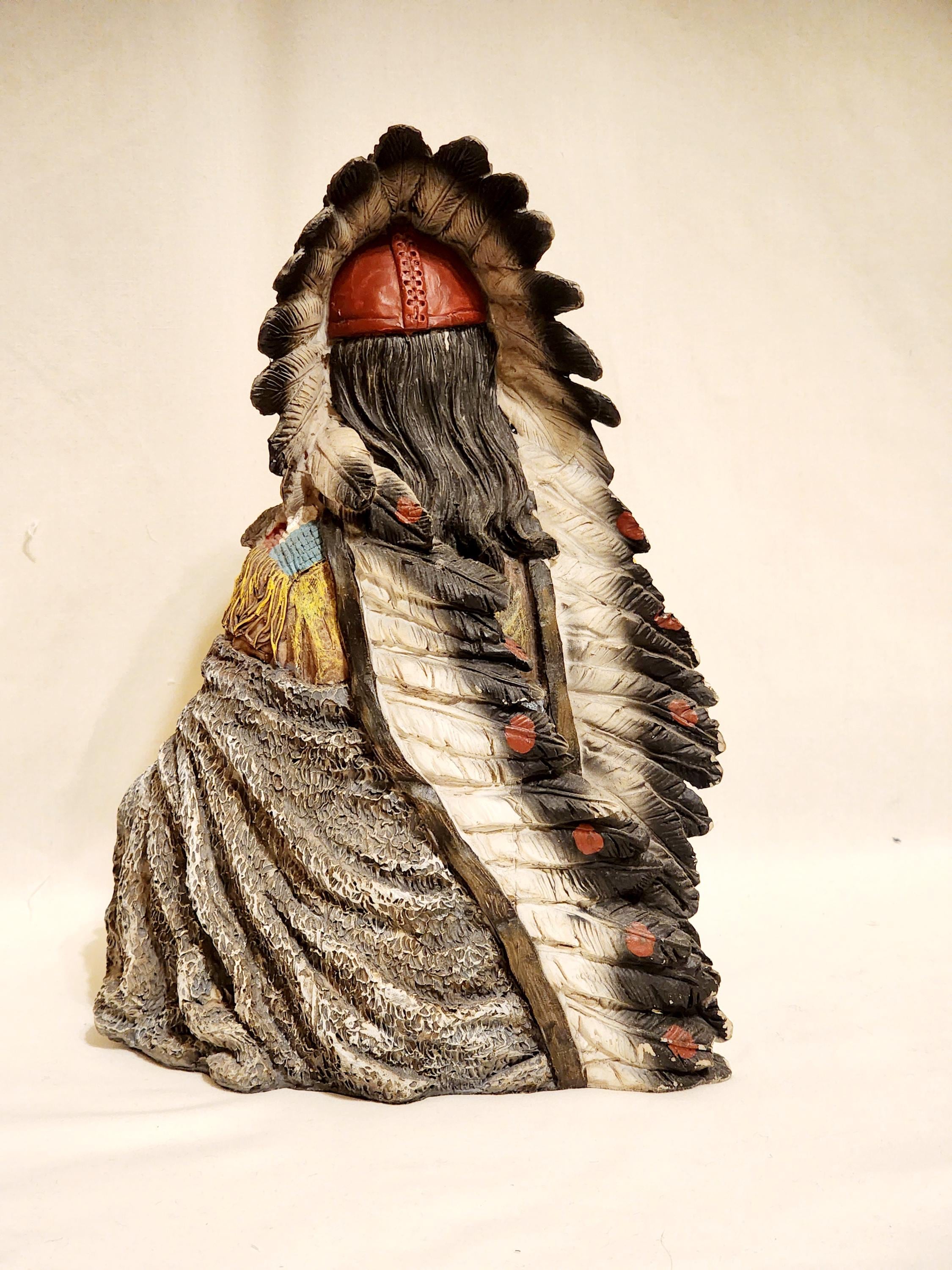 10'' H Indian Chief Sitting Statue Native American Decoration Figur - Etsy