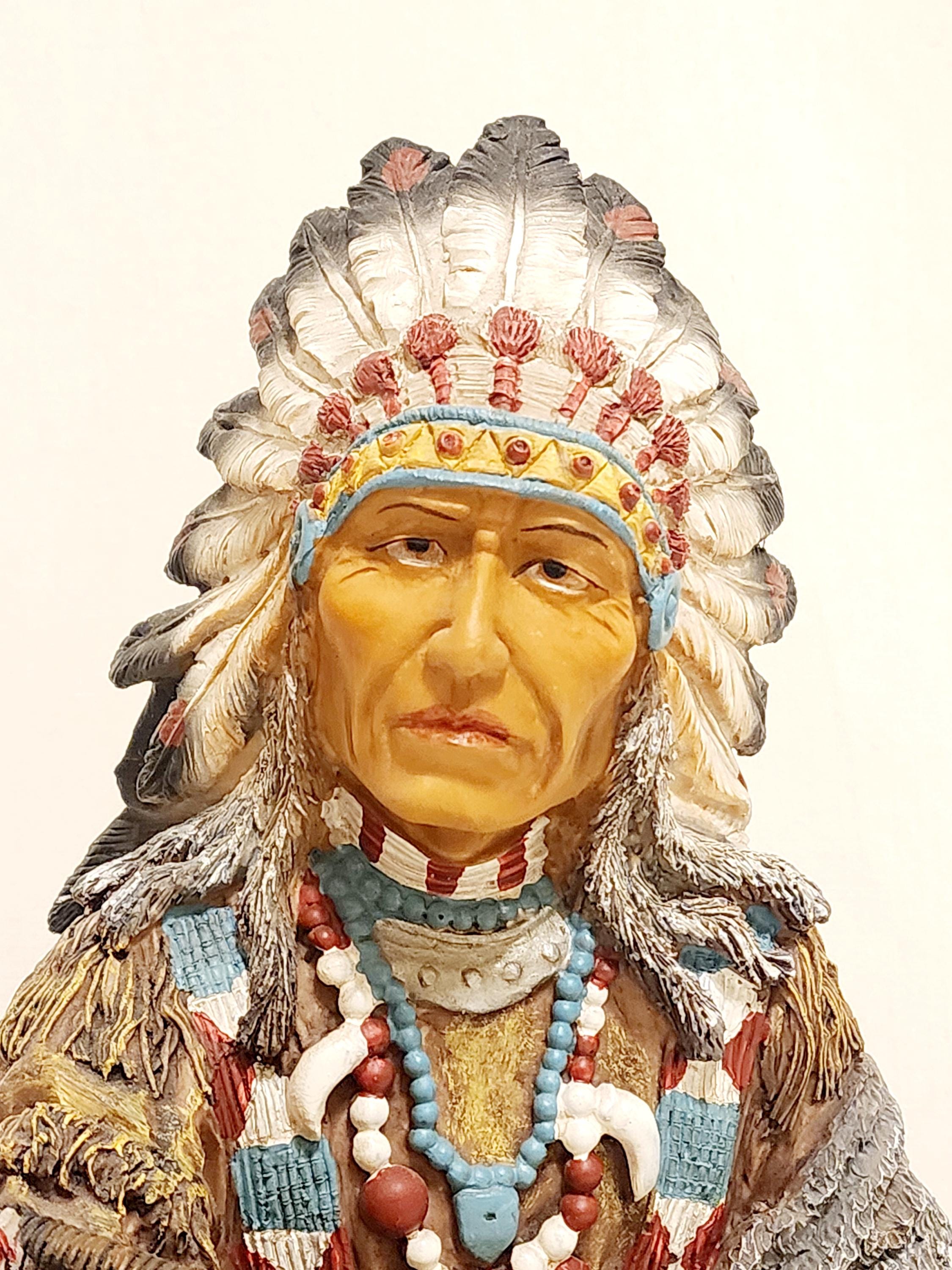 10'' H Indian Chief Sitting Statue Native American Decoration Figur - Etsy
