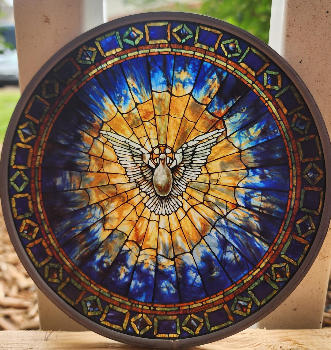 Glassmasters Tiffany Style Holy Spirit Dove Stained Glass 6.5 Inch ...