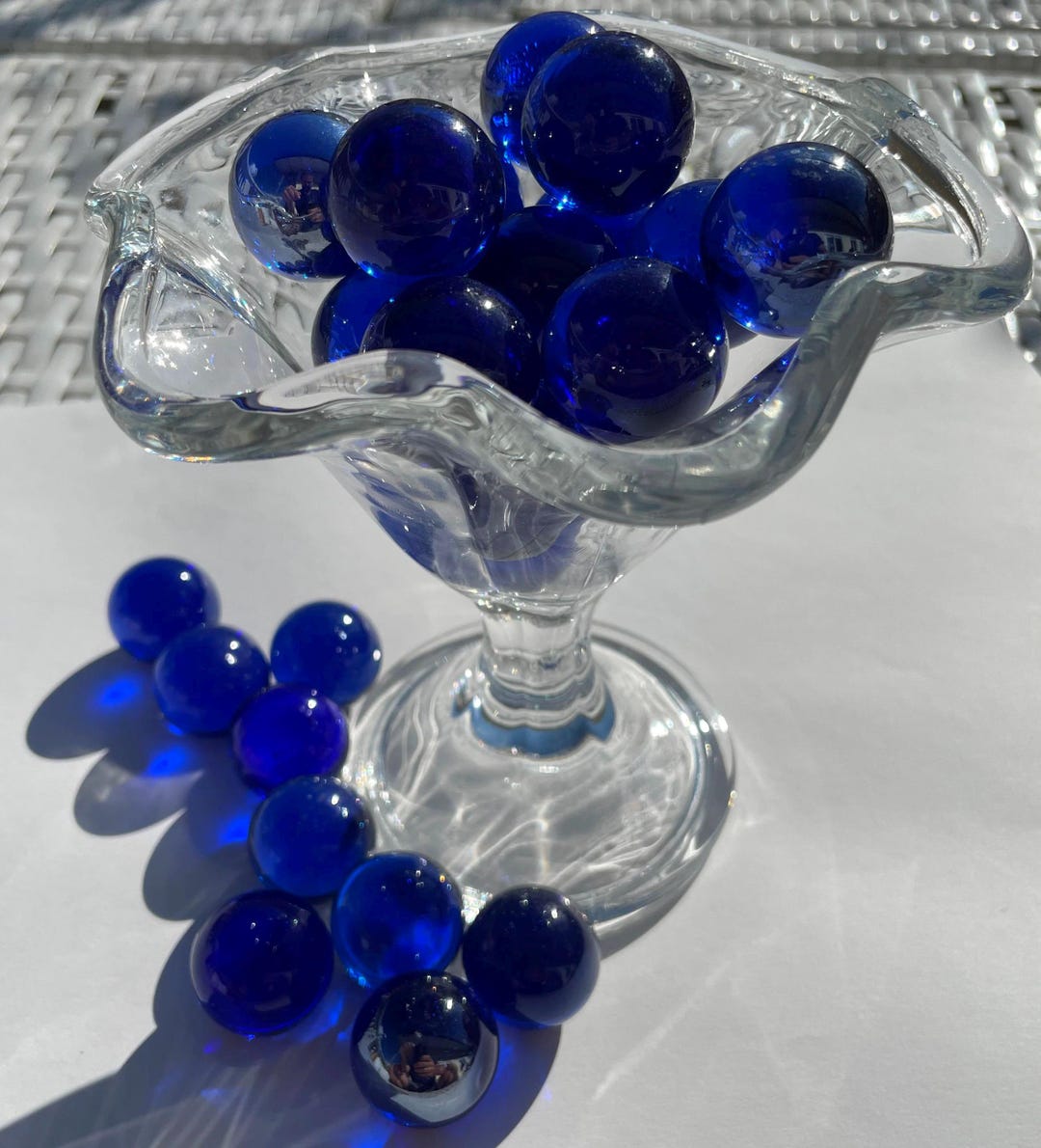 24 Pieces Large Glass Marbles 25 Mm Marbles Blue Marble Mix Glass Balls ...