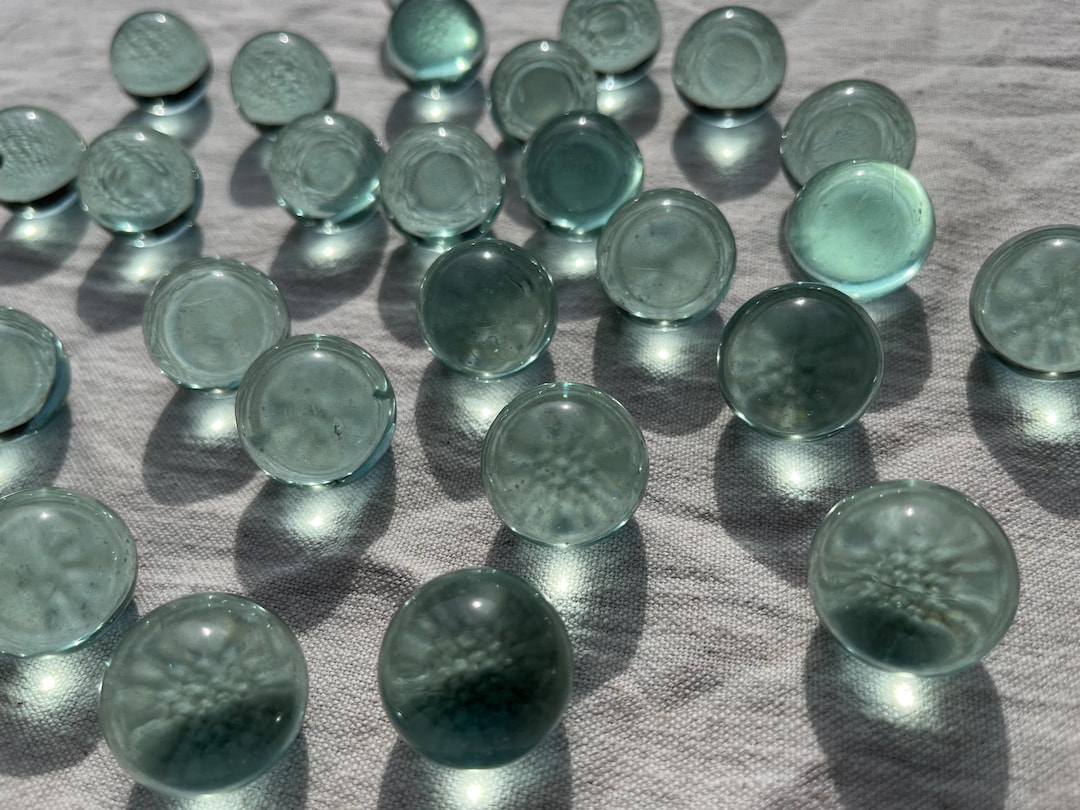 24 Pieces Large Glass Marbles 25 Mm Marbles Clear Transparent Marble ...