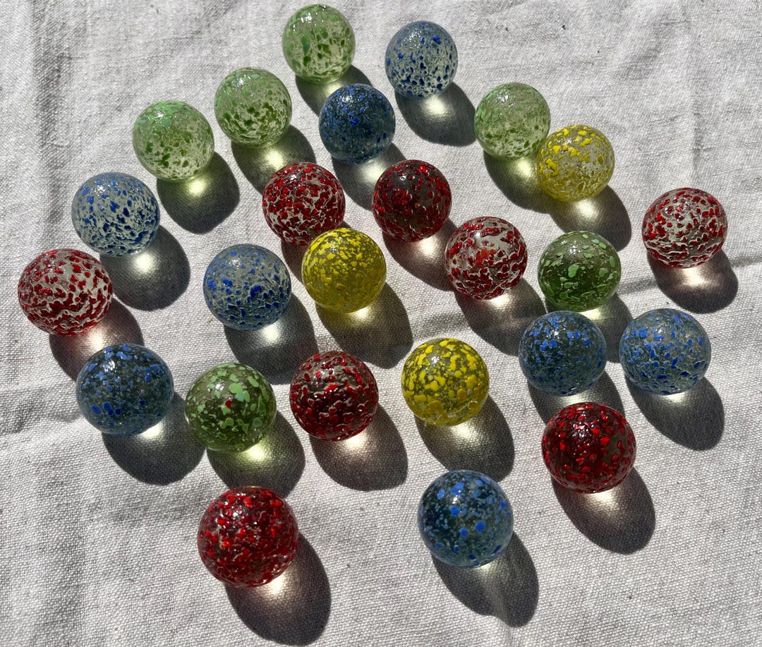 25 Pieces Large Glass Marbles 25 Mm Marbles Colored Mixture Glass Balls ...