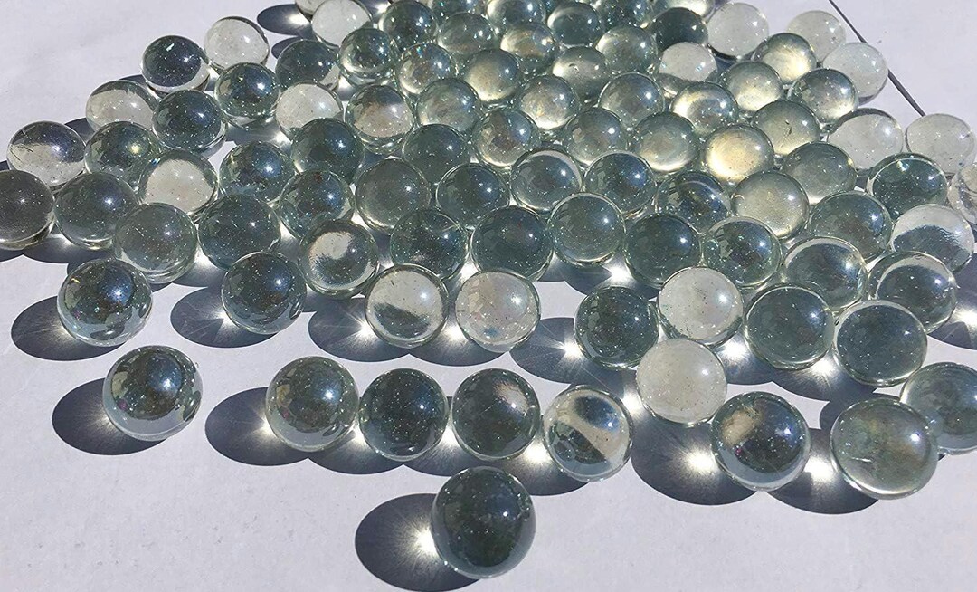 Approx. 95 Pieces Glass Marbles Marbles Transparent Marble Mixture ...
