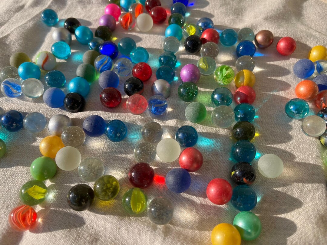 100 Pieces Glass Marbles Marbles Colorful Mega Mix Marble Mixture Glass ...