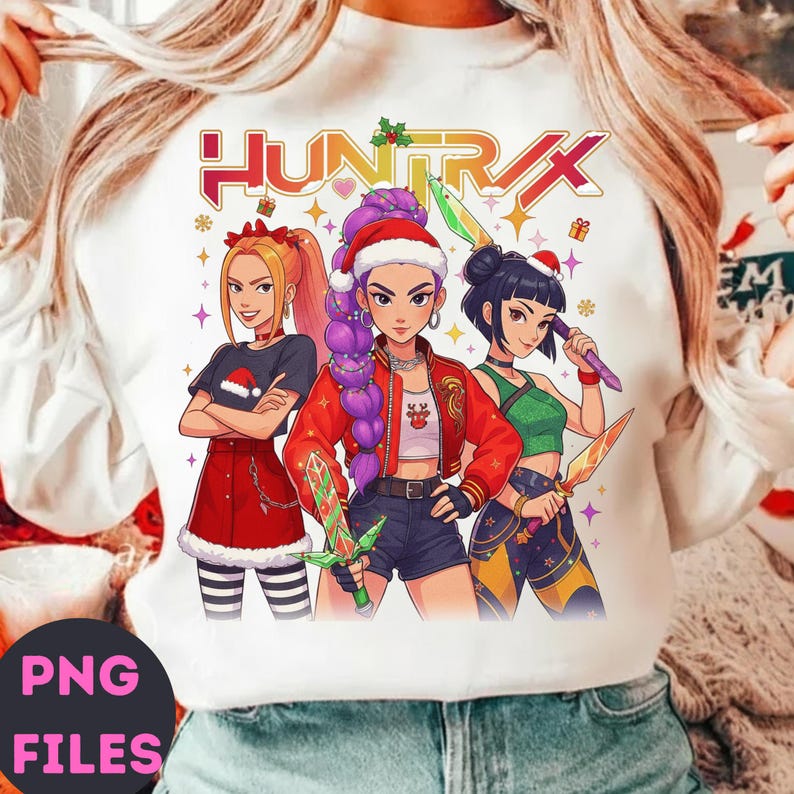 Christmas K-pop Demon Hunter PNG | Holiday Anime Girl Gang (digital ...