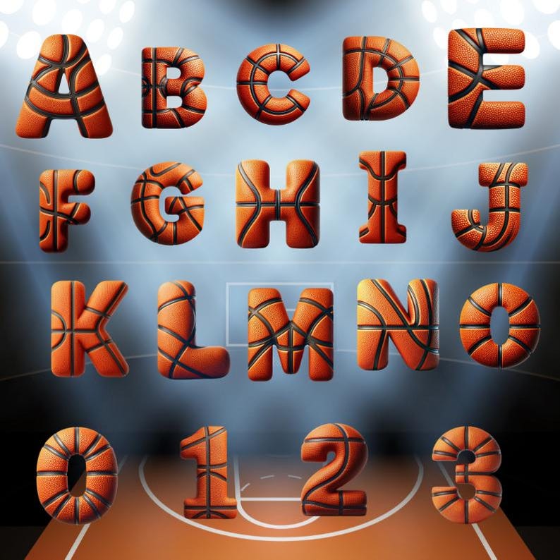 Basketball Letters Alphabet PNG: Sports Font Clipart (digital Download ...