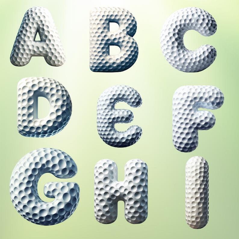 Golf Doodle Letters Alphabet PNG: Sports Font Clipart (digital Download ...
