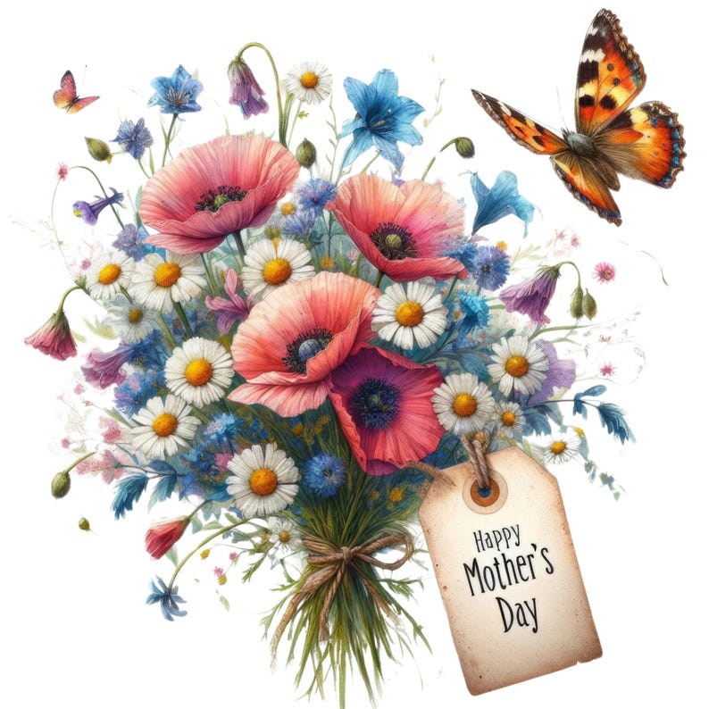 Mother's Day Floral Clipart Bundle: 23 PNG Designs (commercial Use) - Etsy