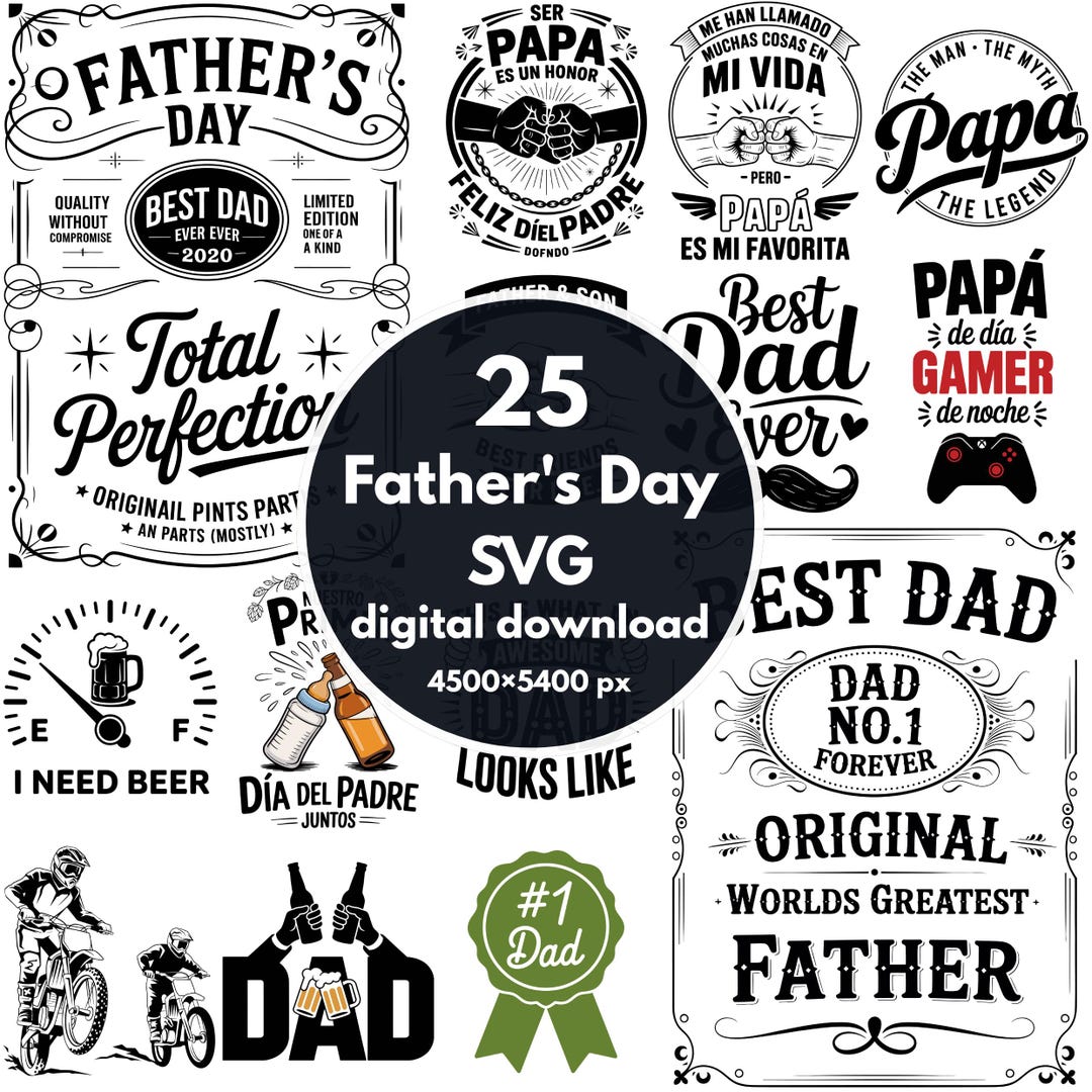 Father’s Day SVG Bundle for Dad Shirts, Cricut Projects & Gifts , Funny ...