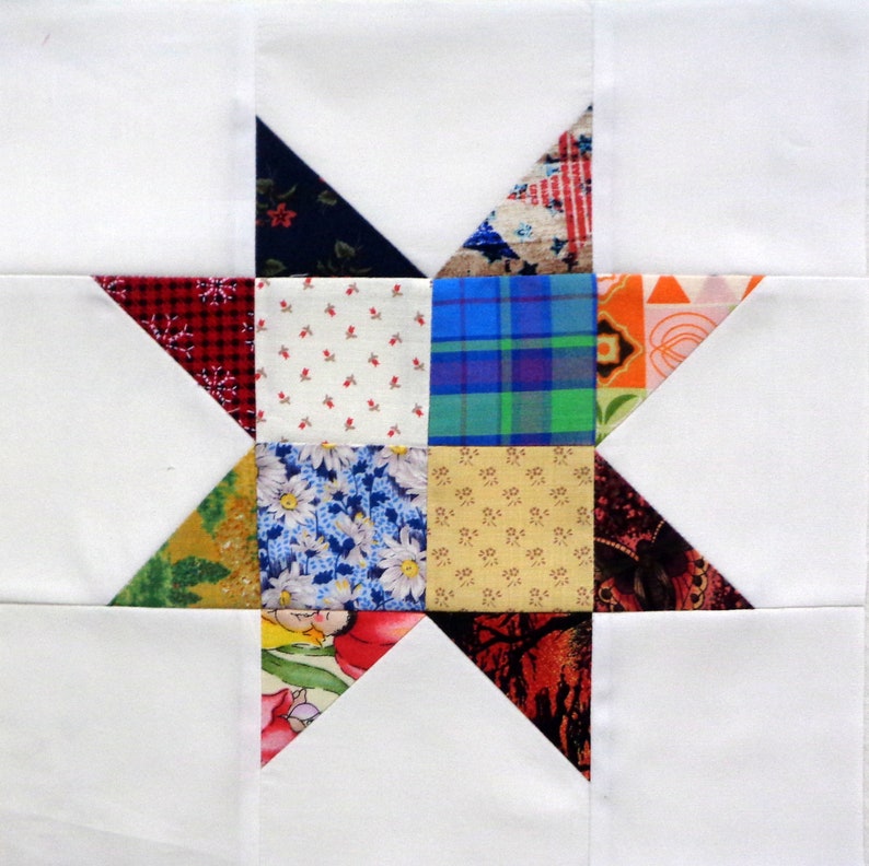 Floating Sawtooth Stars Pieced Quilt Blocks - Etsy