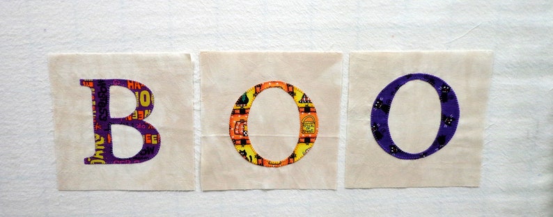 BOO Appliqued Quilt Blocks - Etsy