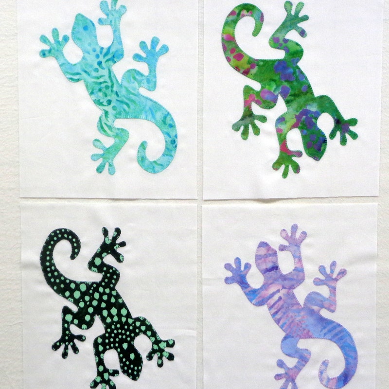 Gecko Applique - Etsy