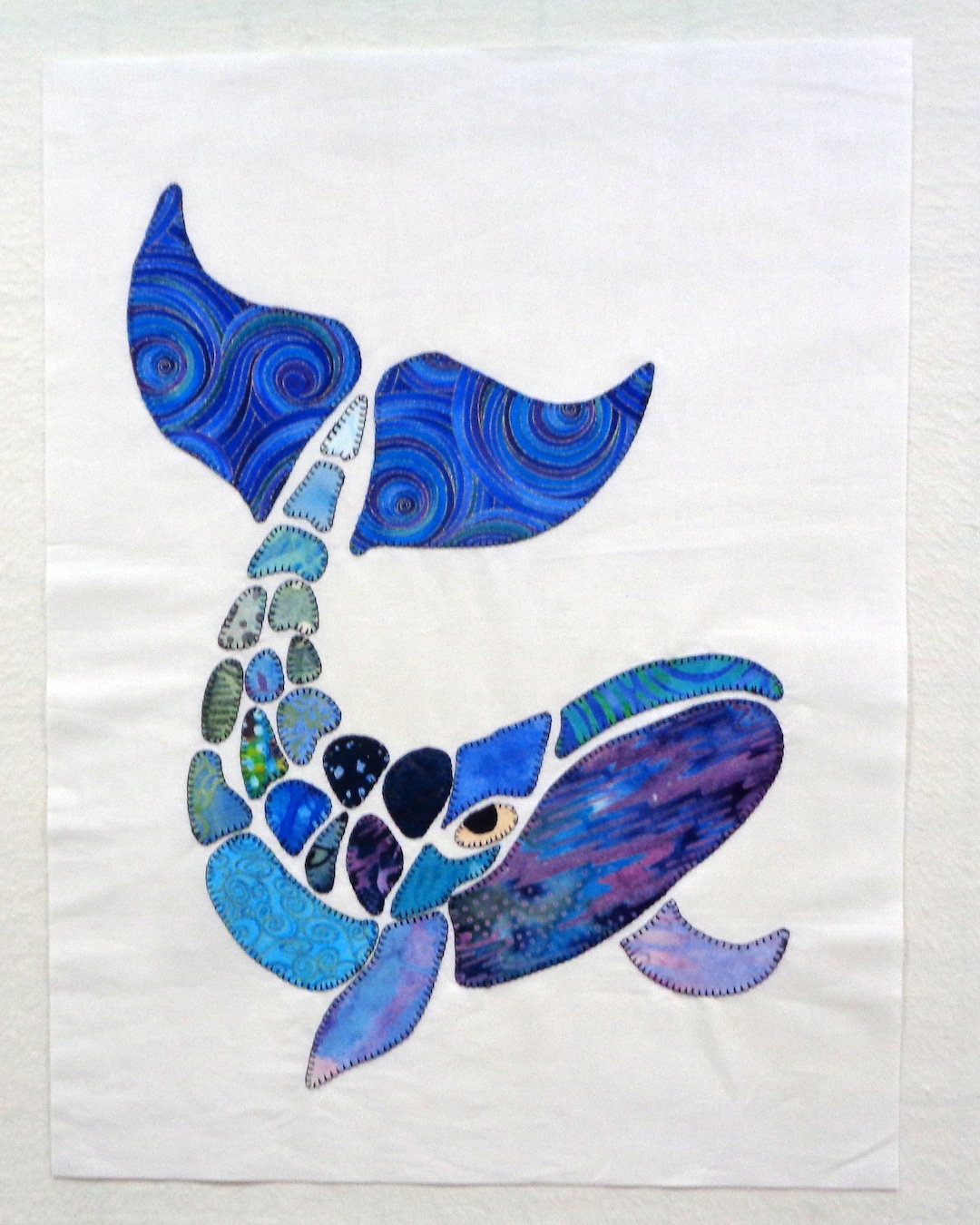 Blue Whale Appliqued Quilt Block - Etsy