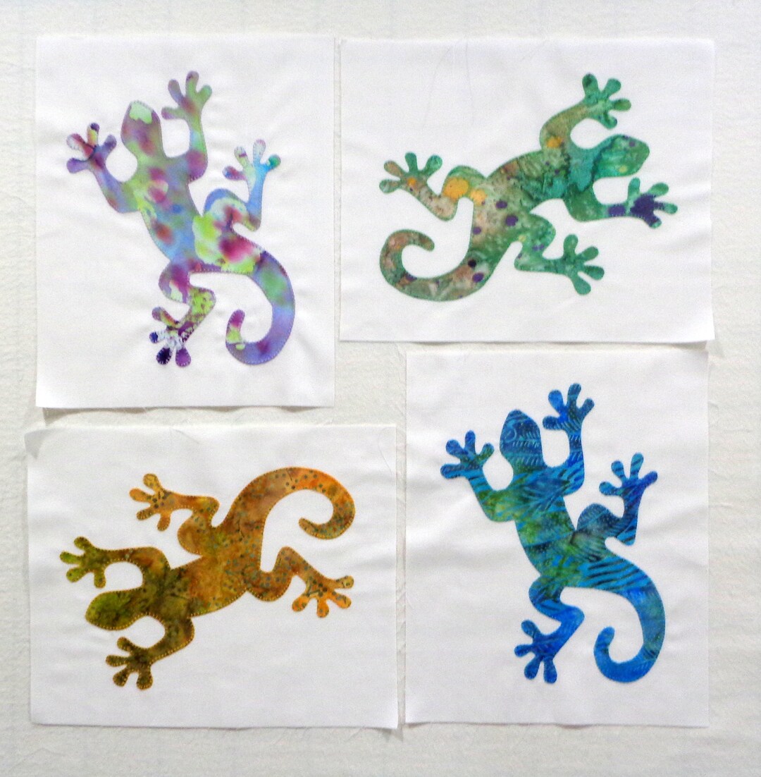 Gecko Appliqued Quilt Blocks - Etsy