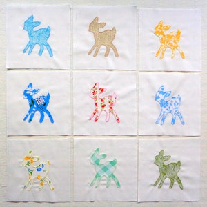 Baby Deer Appliqued Quilt Blocks - Etsy