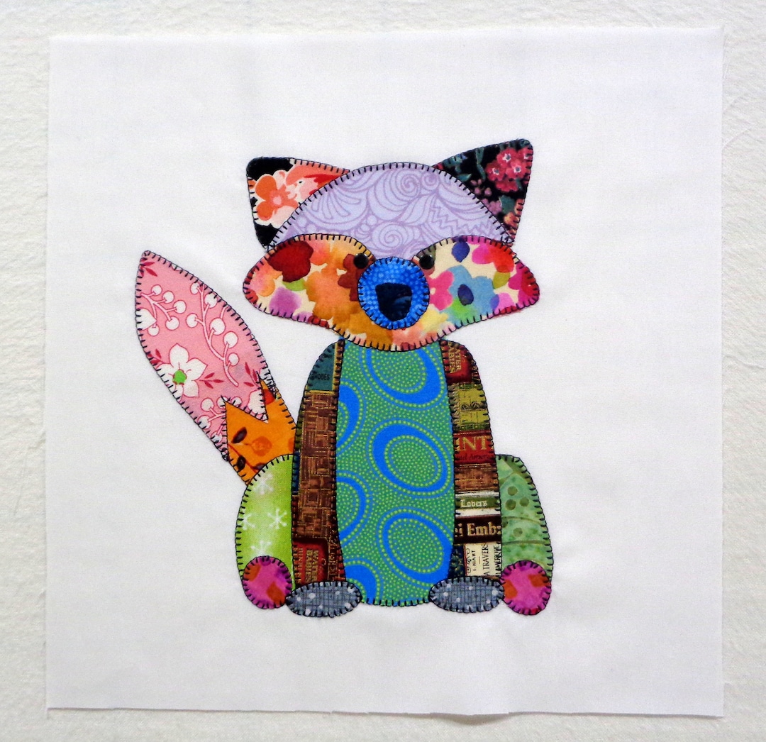 Patchwork Fox Appliqued Quilt Block - Etsy