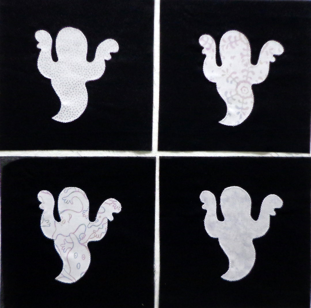 Halloween Ghosts Appliqued Quilt Blocks - Etsy