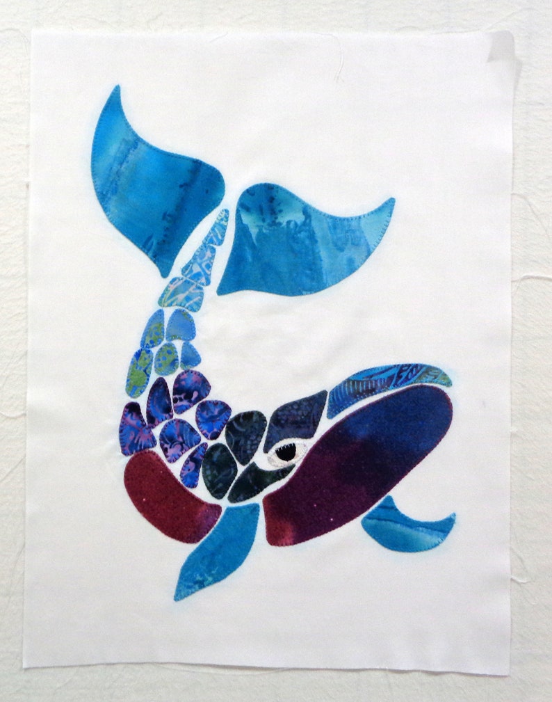 Blue Whale Appliqued Quilt Block - Etsy