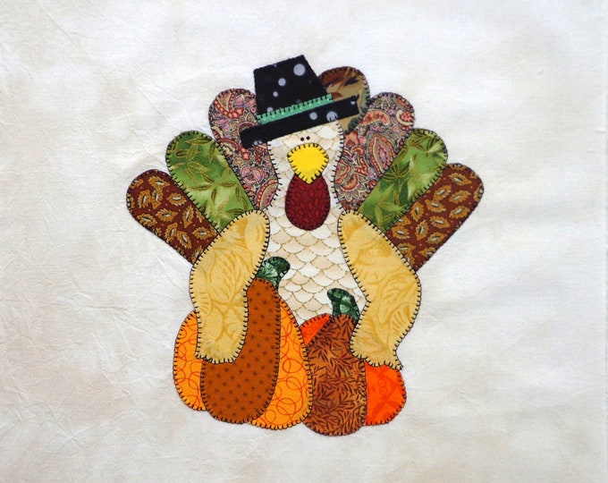 November Turkey Appliqued Quilt Block - Etsy