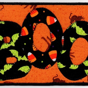 Boo, A Halloween Appliqued Quilted Fabric Postcard - Etsy